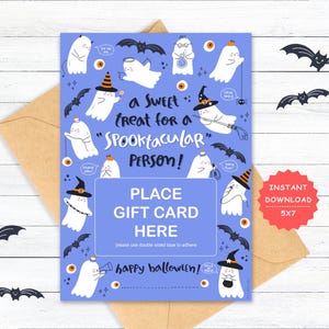 Halloween Printable Gift Card Hold |spooktacular Person Gift | Coffee ...