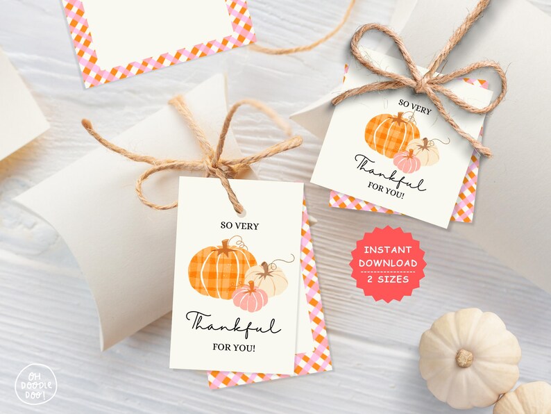 Thanksgiving Gift Tags Printable | Cute Pumpkin Tags | Fall Favor Tags ...