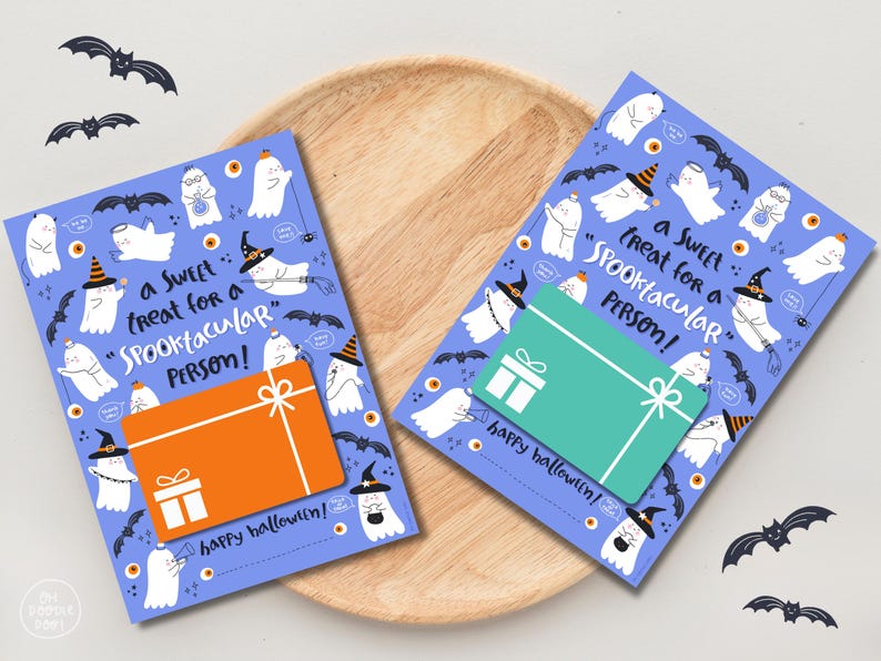 Halloween Printable Gift Card Hold |spooktacular Person Gift | Coffee ...