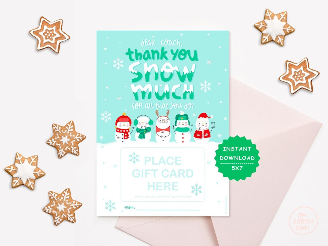 Thank You Snow Much Printable Christmas Gift Card Holder | Xmas Gift ...