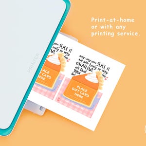 Pumpkin Pie Gift Card Holder Printable | Teacher Gift | Employee, Nurse ...