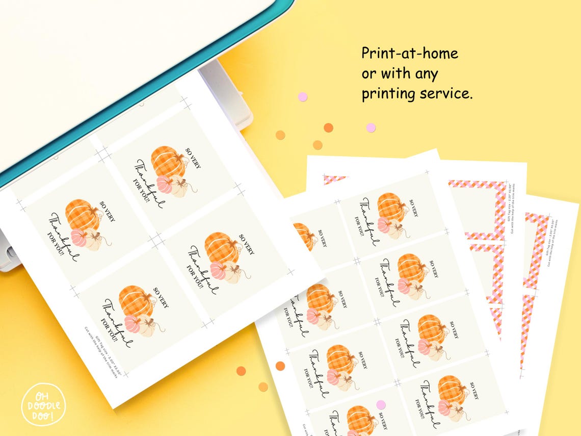 Thanksgiving Gift Tags Printable | Cute Pumpkin Tags | Fall Favor Tags ...