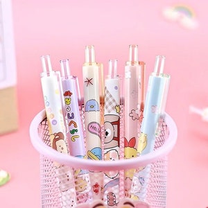 6pcs Cute Pen Set, Kawaii Stationery, Cute Clicker Gel Pen Set, Kawaii ...