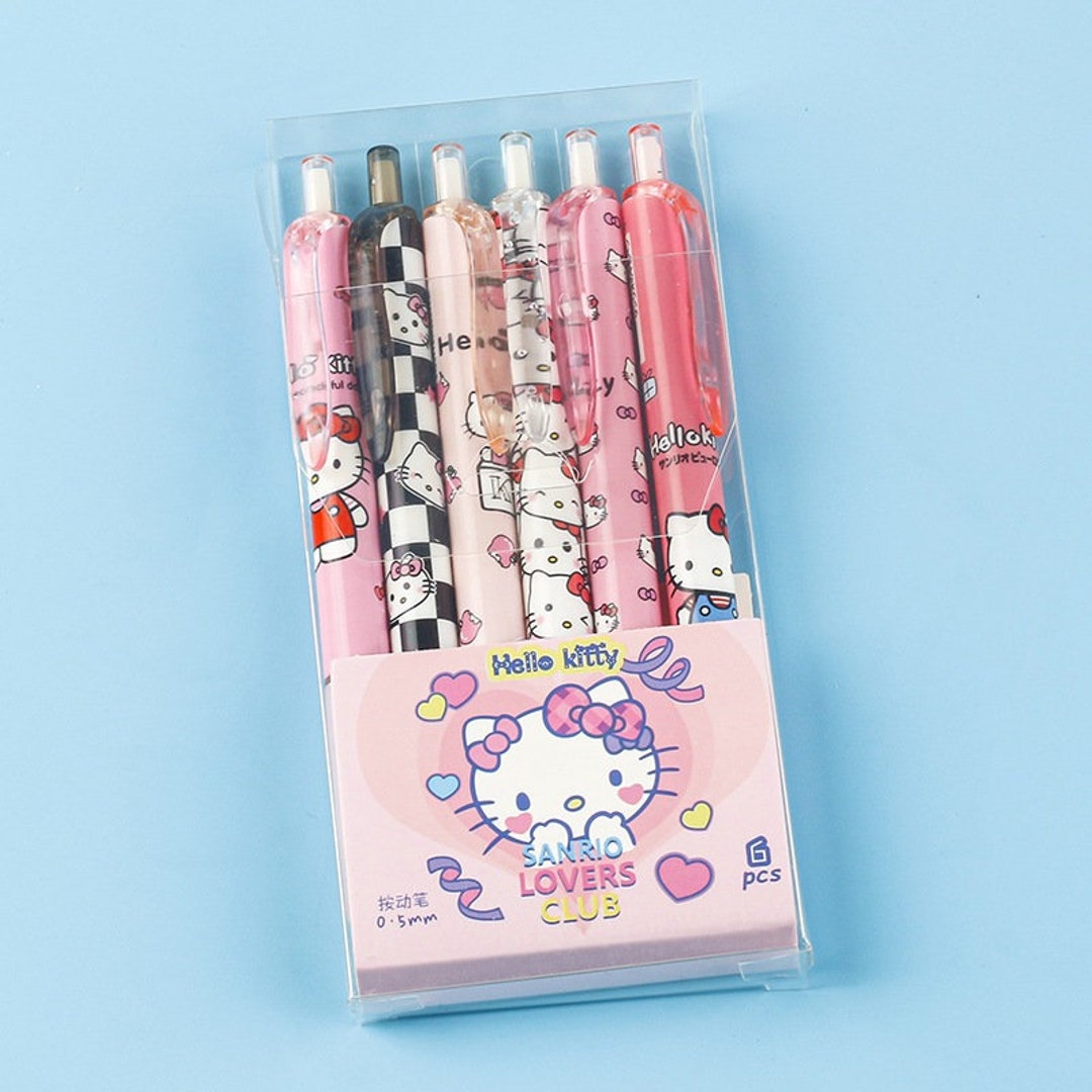 6 Pen Set Kuromi, Cute Kawaii Pen Set, Cute Stationery, Unique School ...