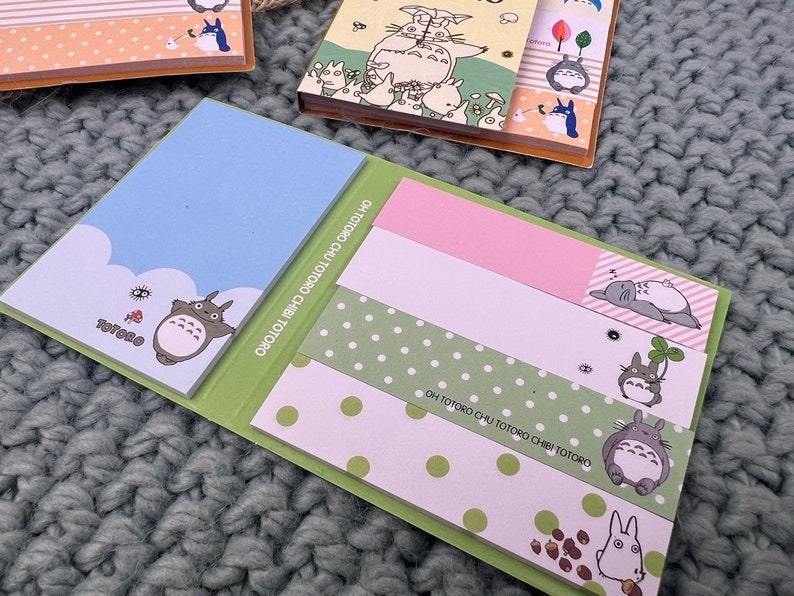 Totoro Memo Set Cute Kawaii Sticky Notes Studio Ghibli Memo - Etsy ...