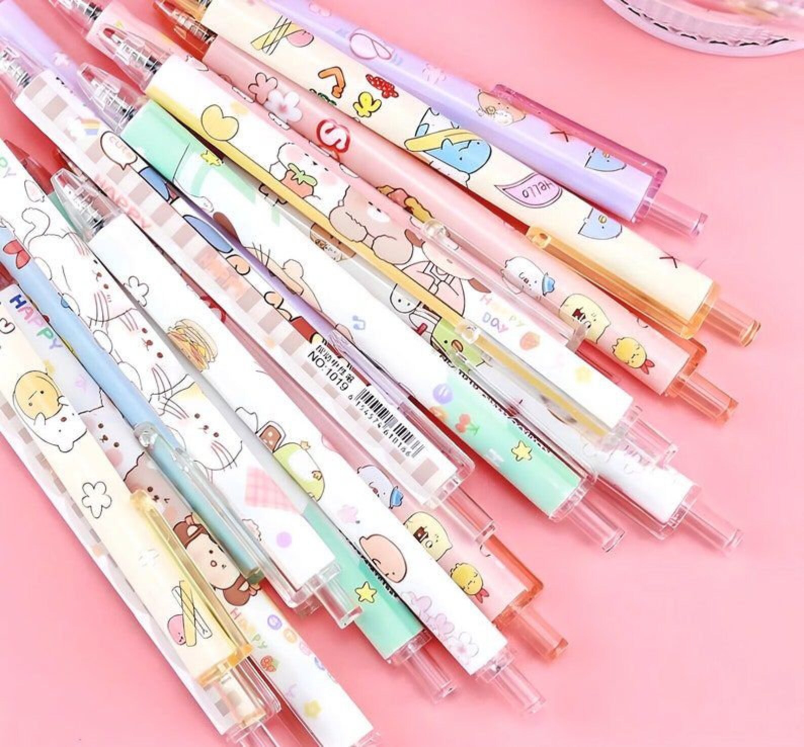 6pcs Cute Pen Set, Kawaii Stationery, Cute Clicker Gel Pen Set, Kawaii ...