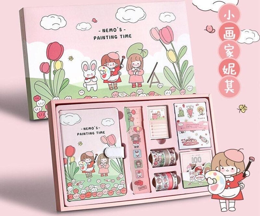 Kawaii Box Craft for Kids, Cute Scrapbooking, Washi Tape Set, Kawaii ...