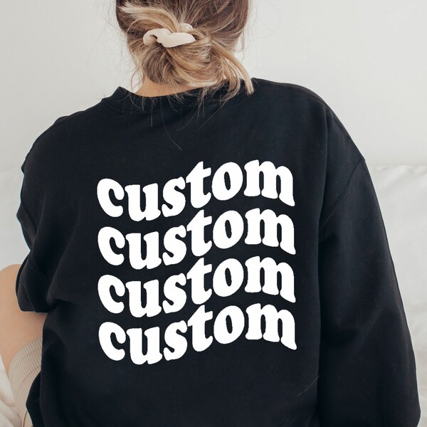 Wavy Text Hoodie - Etsy