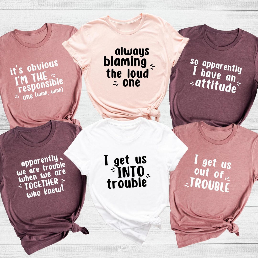 Funny Friend Group Shirts: Besties Matching Cotton Tees - Etsy