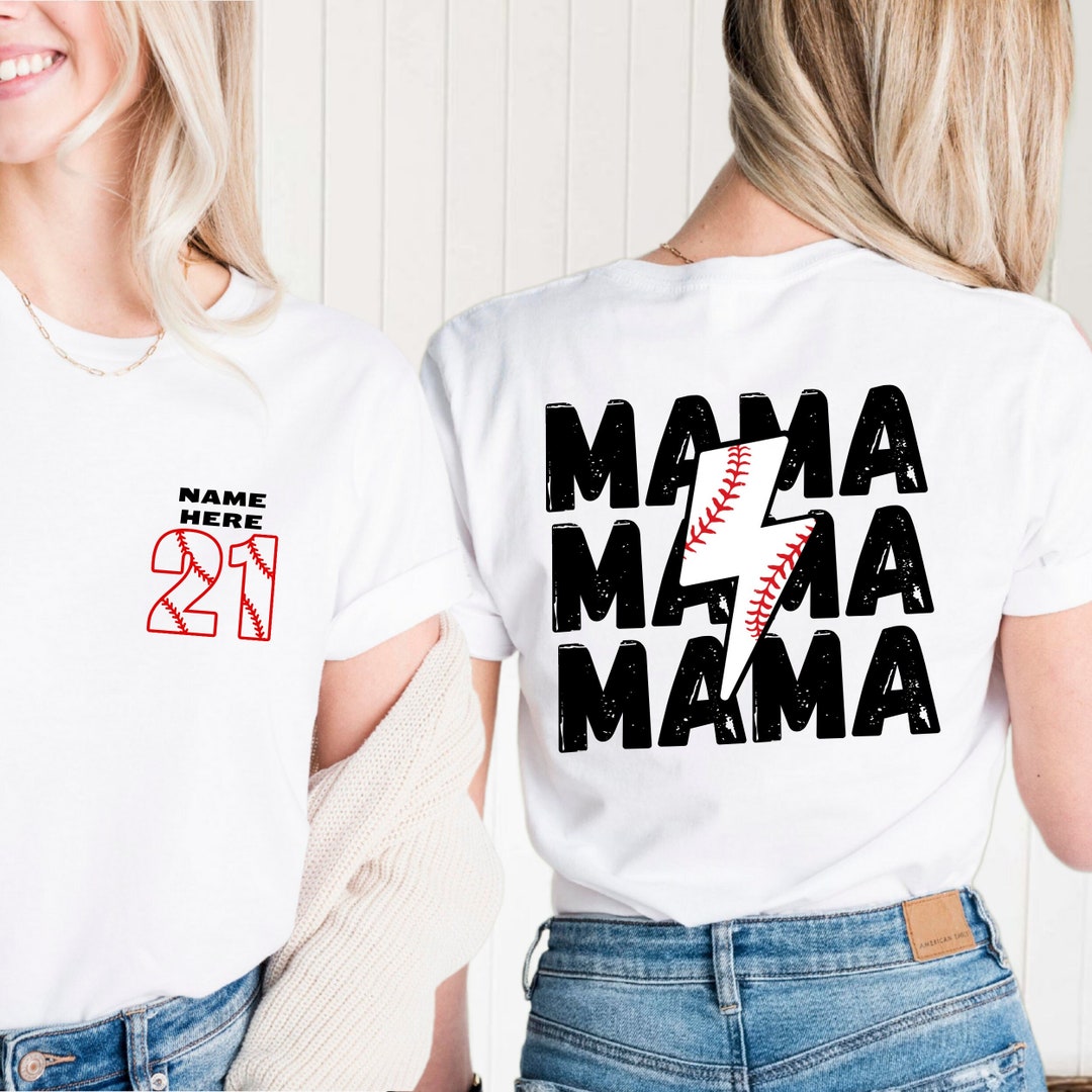 Custom Baseball Mom Shirt, Lightning Bolt Baseball Shirt, Baseball ...