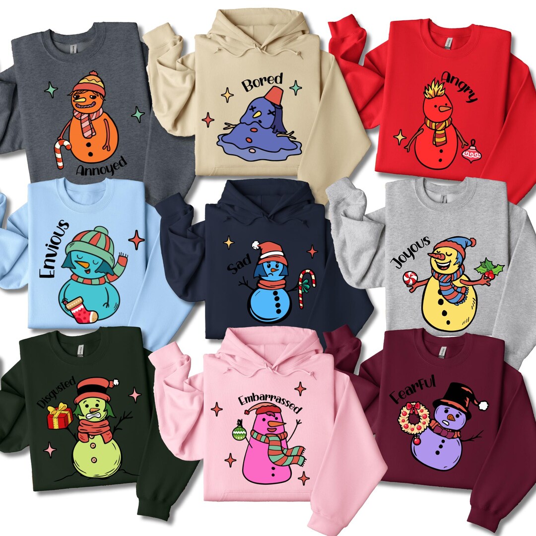 Inside Out Snowman Christmas Hoodie, Core Memory Family Trip Sweatshirt ...