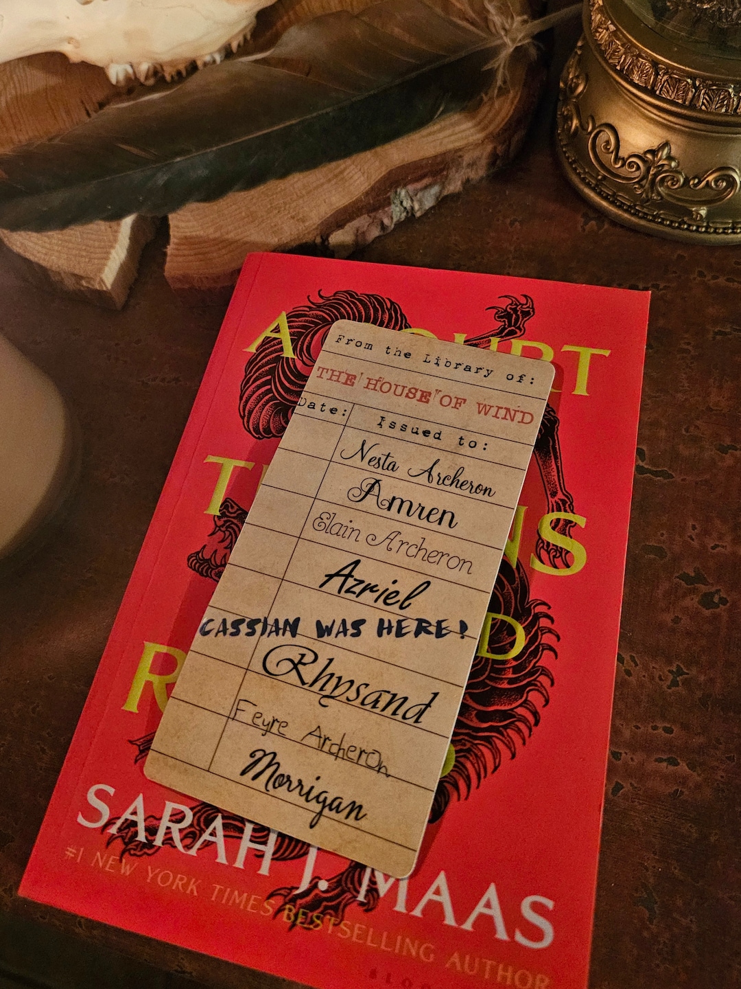 ACOTAR House of Wind Library Card Bookmark | A Court of Thorns and ...