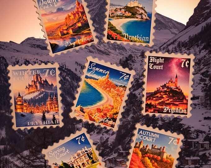 ACOTAR Courts Stamp Set of Seven Stickers | A Court of Thorns and Roses ...