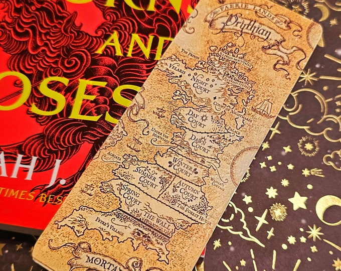 ACOTAR Prythian Map Bookmark | A Court of Thorns and Roses | SJM | Map ...