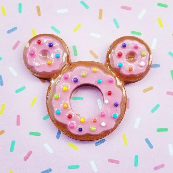 Mickey Sprinkle Doughnut Resin Pin Brooch Keychain Magnet - Etsy