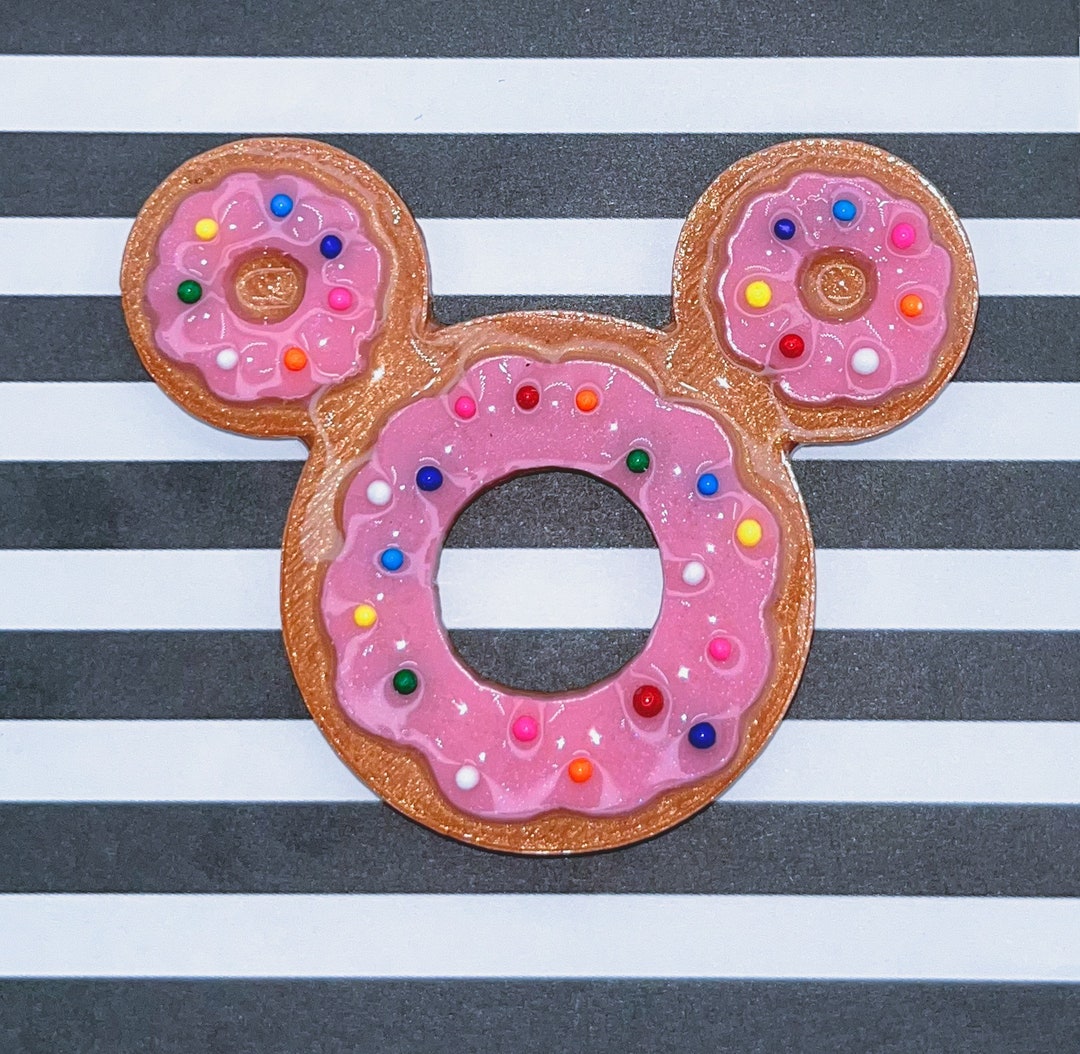 Mickey Sprinkle Doughnut Resin Pin Brooch Keychain Magnet Necklace ...