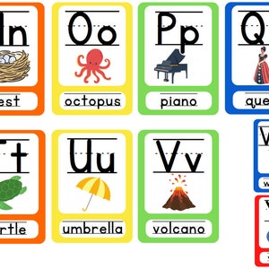 Traditional Alphabet Flash Cards Printable, ABC Flashcards, Alphabet ...