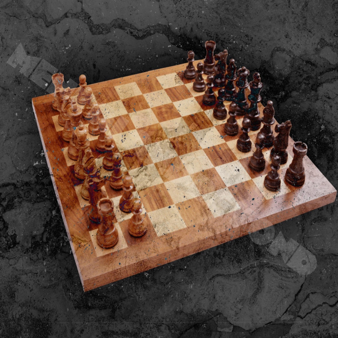 Beige Chess Board / Grey Background - Etsy