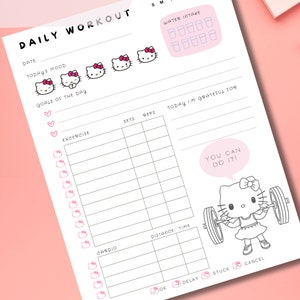 Printable Pink Fitness Planner, Weight Loss Tracker, Workout Planner ...