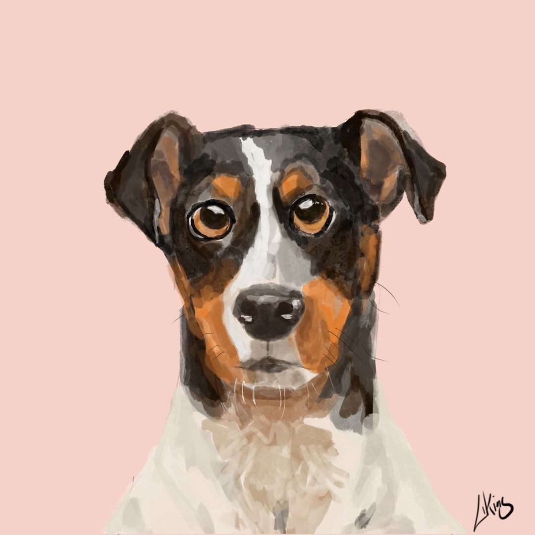 Digital Art Jack Russell Dog Picture - Etsy