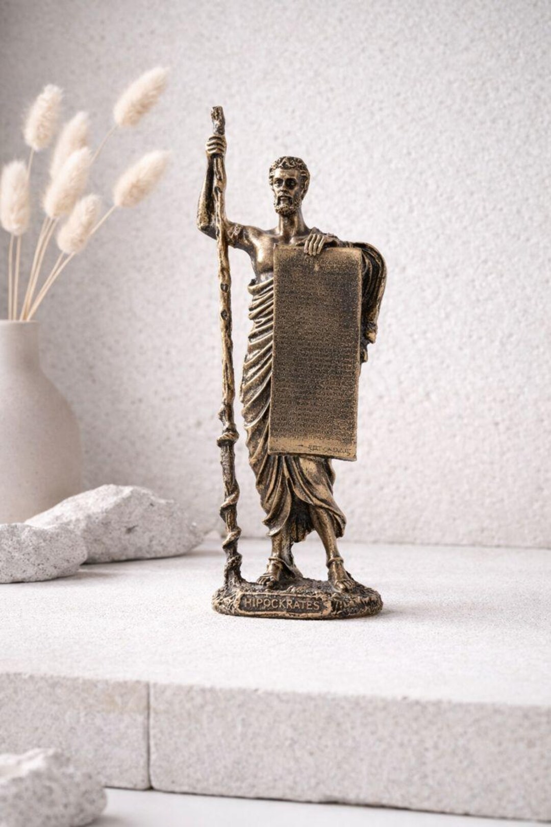Hippocrates Statue 24.5 Cm, Greek Philosopher Resin Figurine, Medical ...