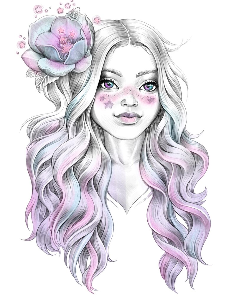 Zahra | Premium Coloring Page for Adults. High Resolution Hand Drawn ...