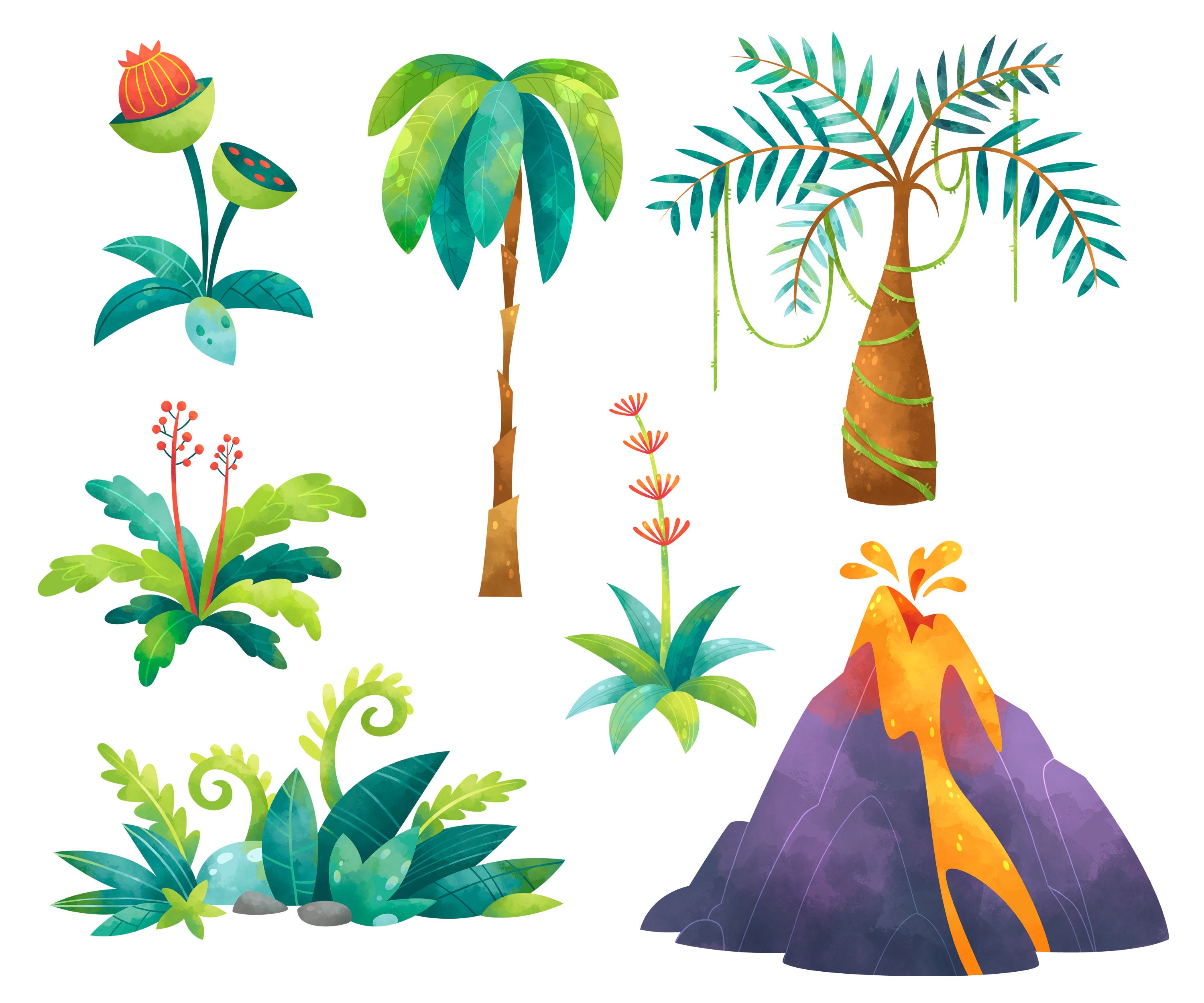 Watercolor Dinosaurs Clipart, Dino PNG, Cute Baby Dinosaurs, Dinosaur ...