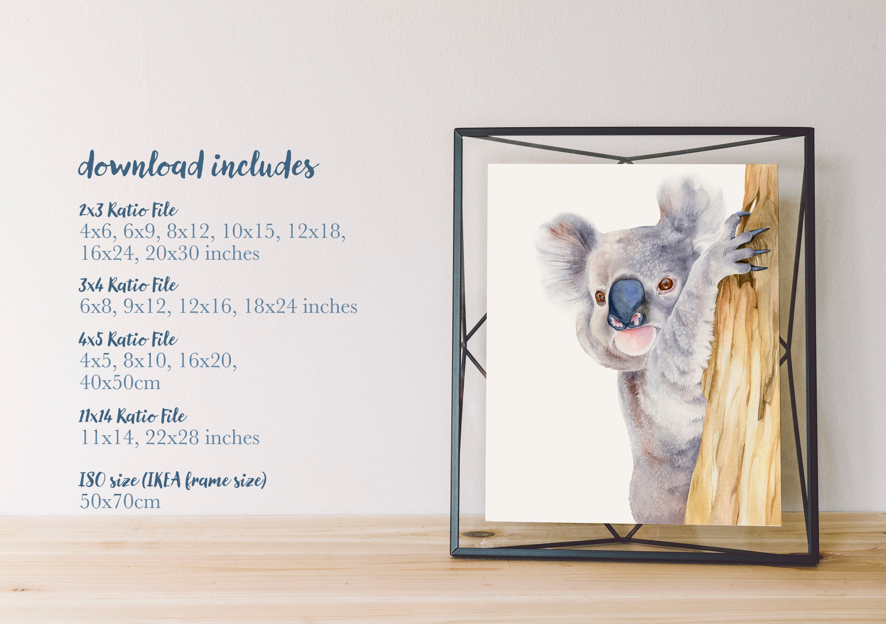 Watercolor Koala Art for Print, Koala Bear, Australian Animals for ...