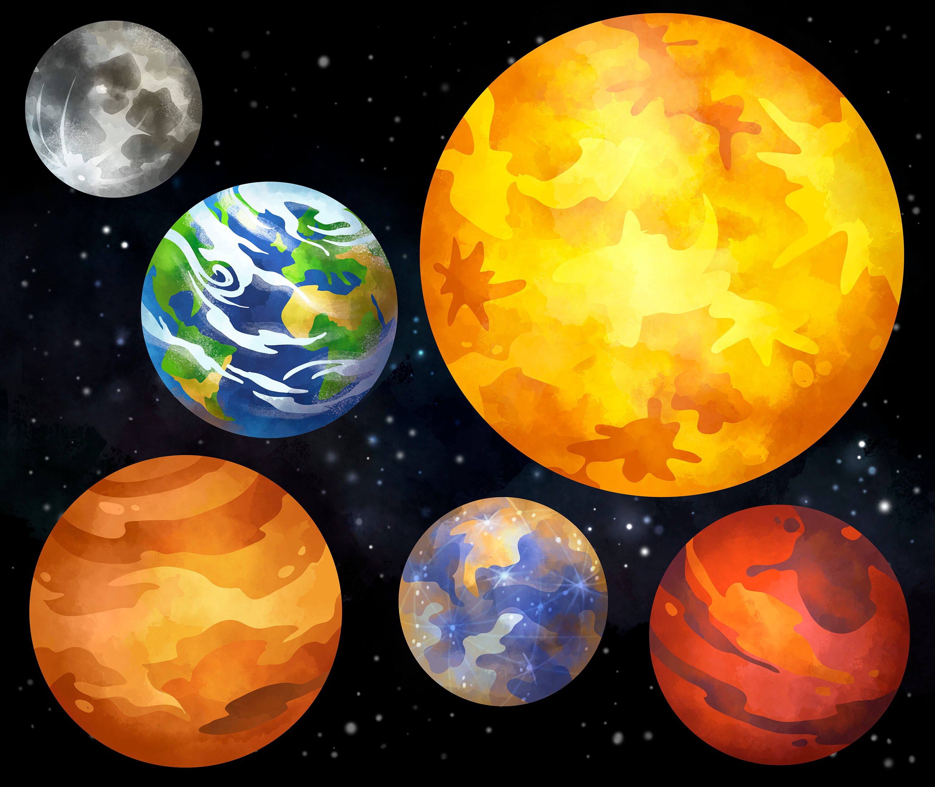 Planets Clipart, Solar System Instant Download, Educational Printables ...