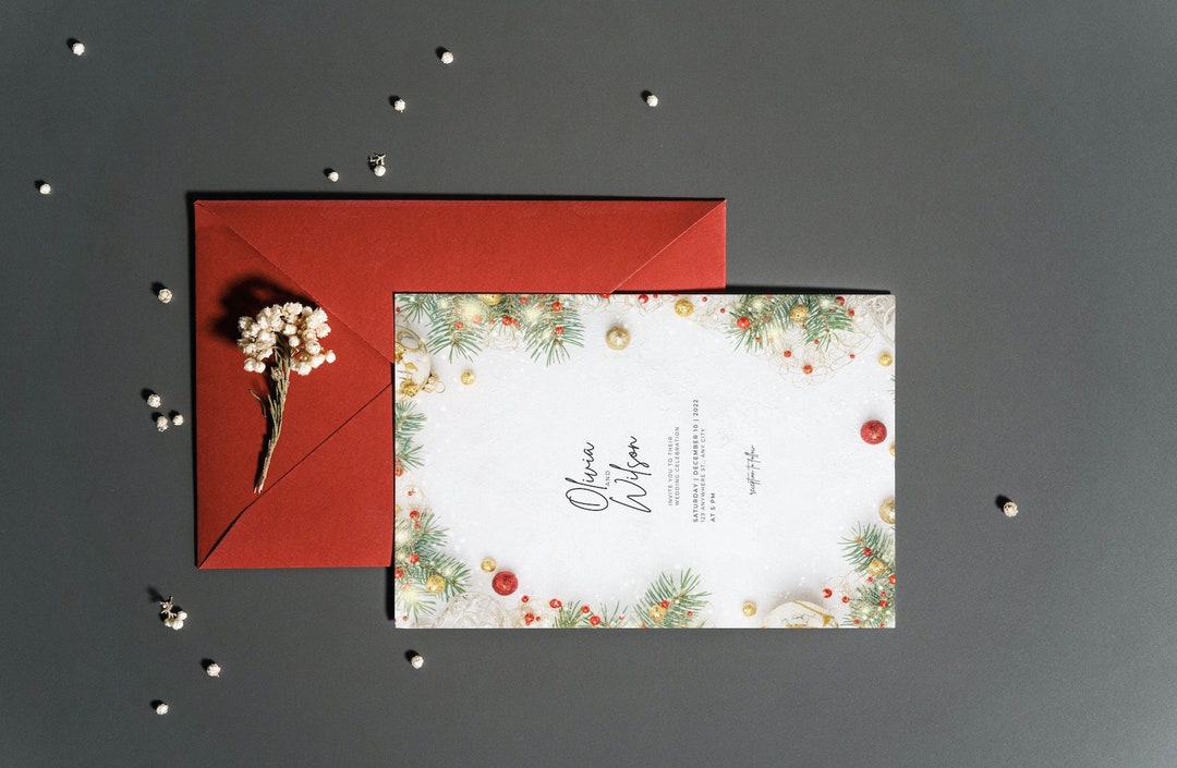 Christmas Wedding Stationary, Winter Wedding Stationary, Instant ...