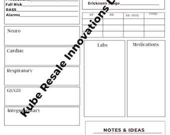 Student Nurse Clinical Assignment Sheet - Printable - Etsy