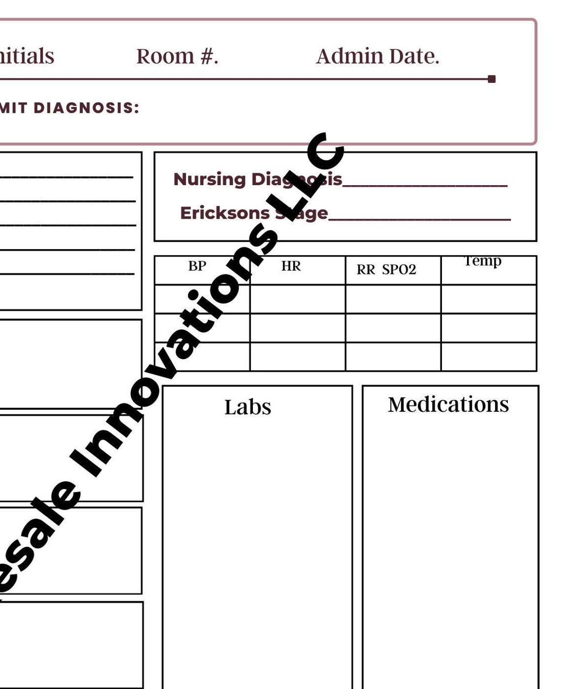 Student Nurse Clinical Report Sheet - Printable - Etsy