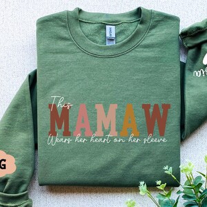 This Mamaw Wears Her Heart on Her Sleeve SVG Custom Mama, Kids Names ...