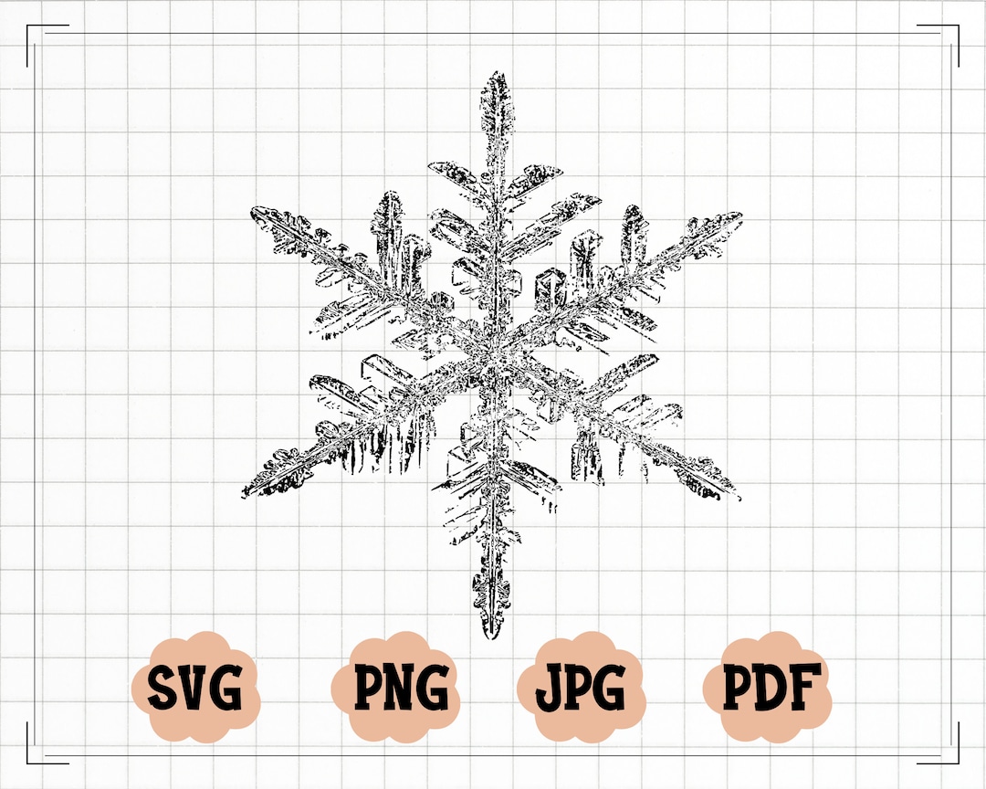 Crystal Snowflake SVG Vector, Distressed Snowflake SVG, Snowflake Png ...