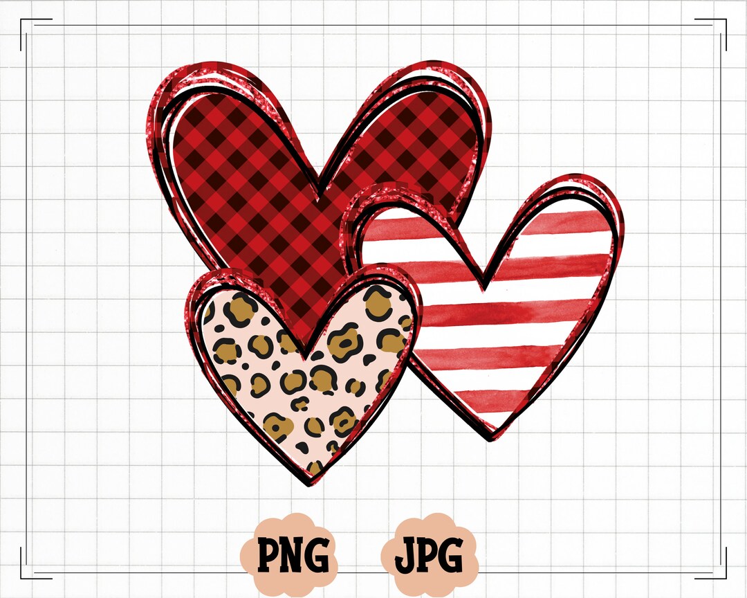 Valentine's Day Hearts Png, Valentines Day Png Sublimation, Leopard ...