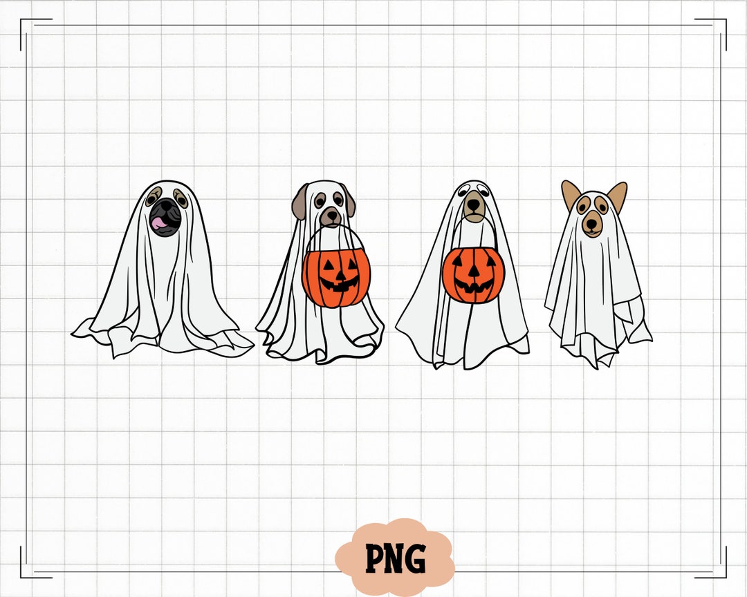 Сute Ghost Dogs SVG, Ghost Dogs PNG, Boo Svg, Halloween Svg, Ghost Dogs ...