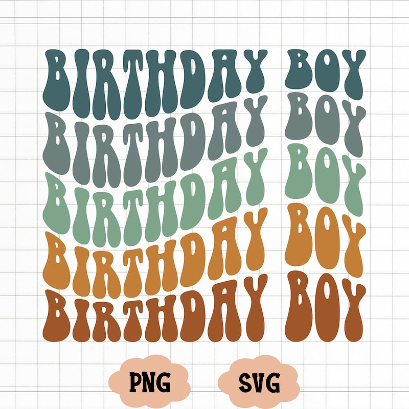 Birthday Boy Words Svg - Etsy