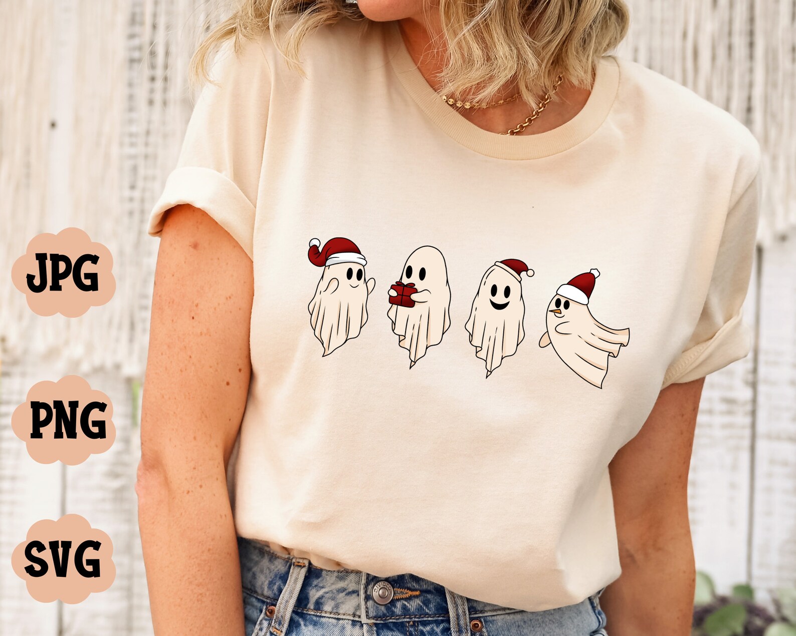 Christmas Ghost Svg Spooky Christmas Svg Halloween Christmas - Etsy