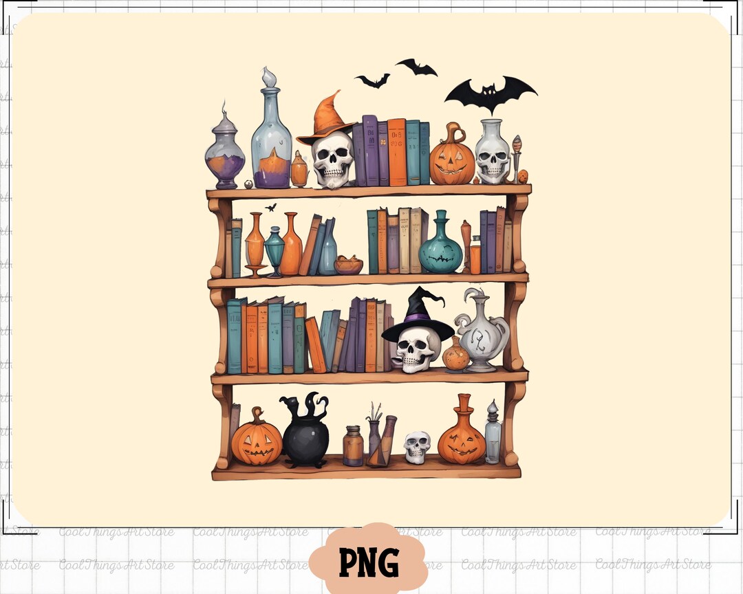 Ghost Reading Book Png, Halloween Bookshelf Png, Ghostly Bookish Png ...