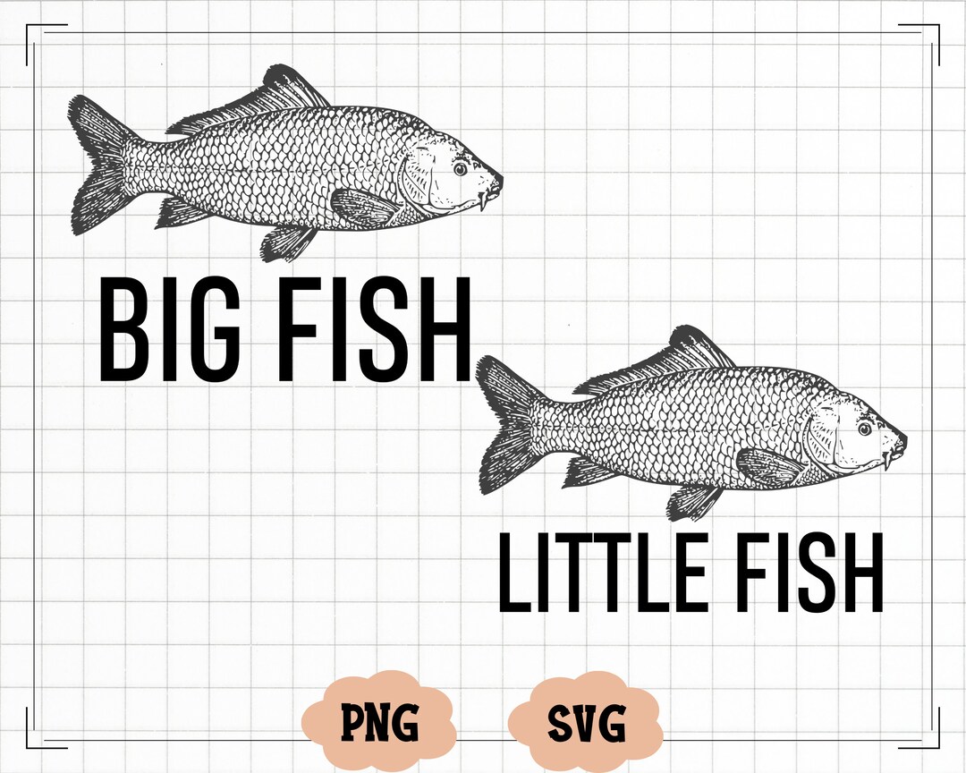 Big Fish Svg, Little Fish Svg, Father Son Father Daugher Mother Parent ...