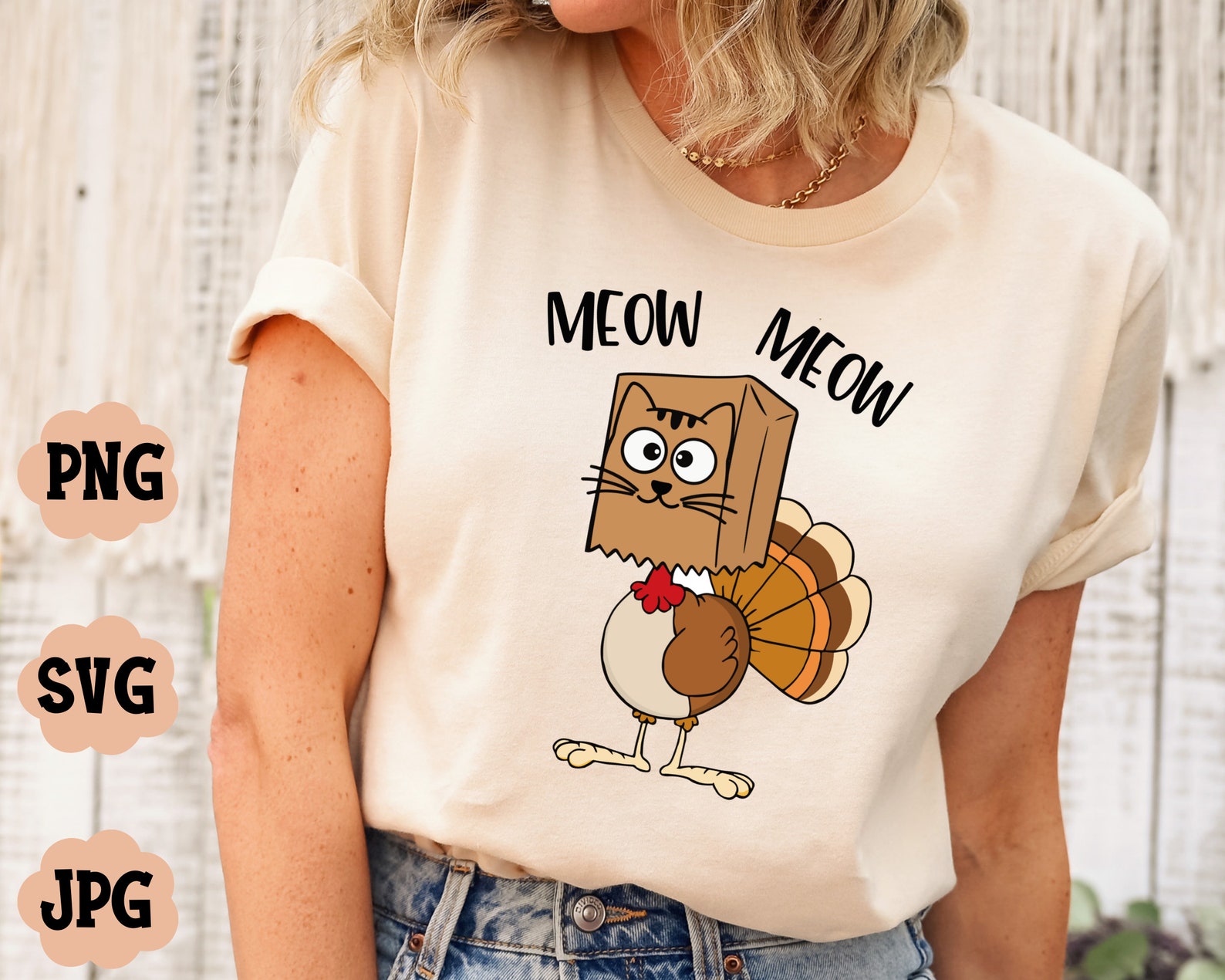 Meow Turkey SVG Meow Turkey PNG Cat Turkeys Svg Funny - Etsy