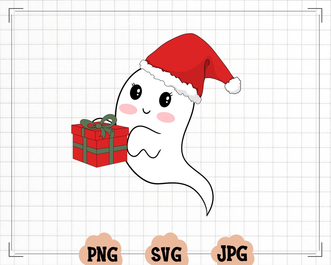 Christmas Ghost Svg, Santa Ghost Christmas Svg, Halloween Christmas ...