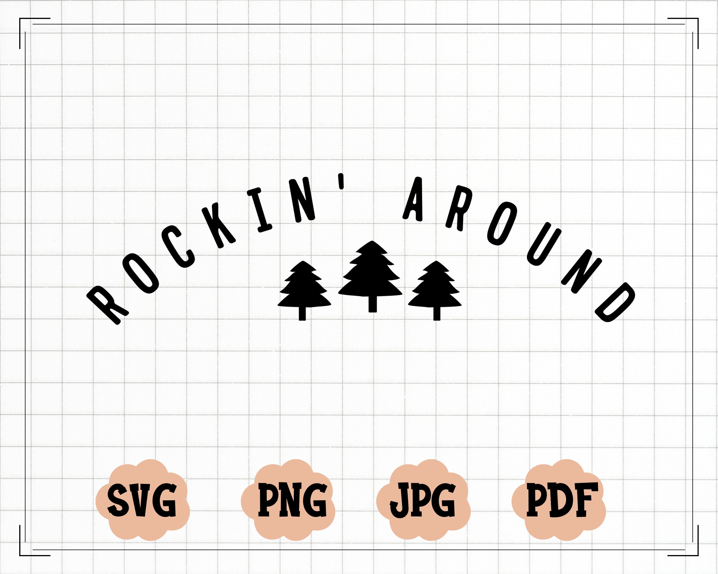 Christmas Tree SVG Rockin Around SVG Christmas Tree Svg - Etsy