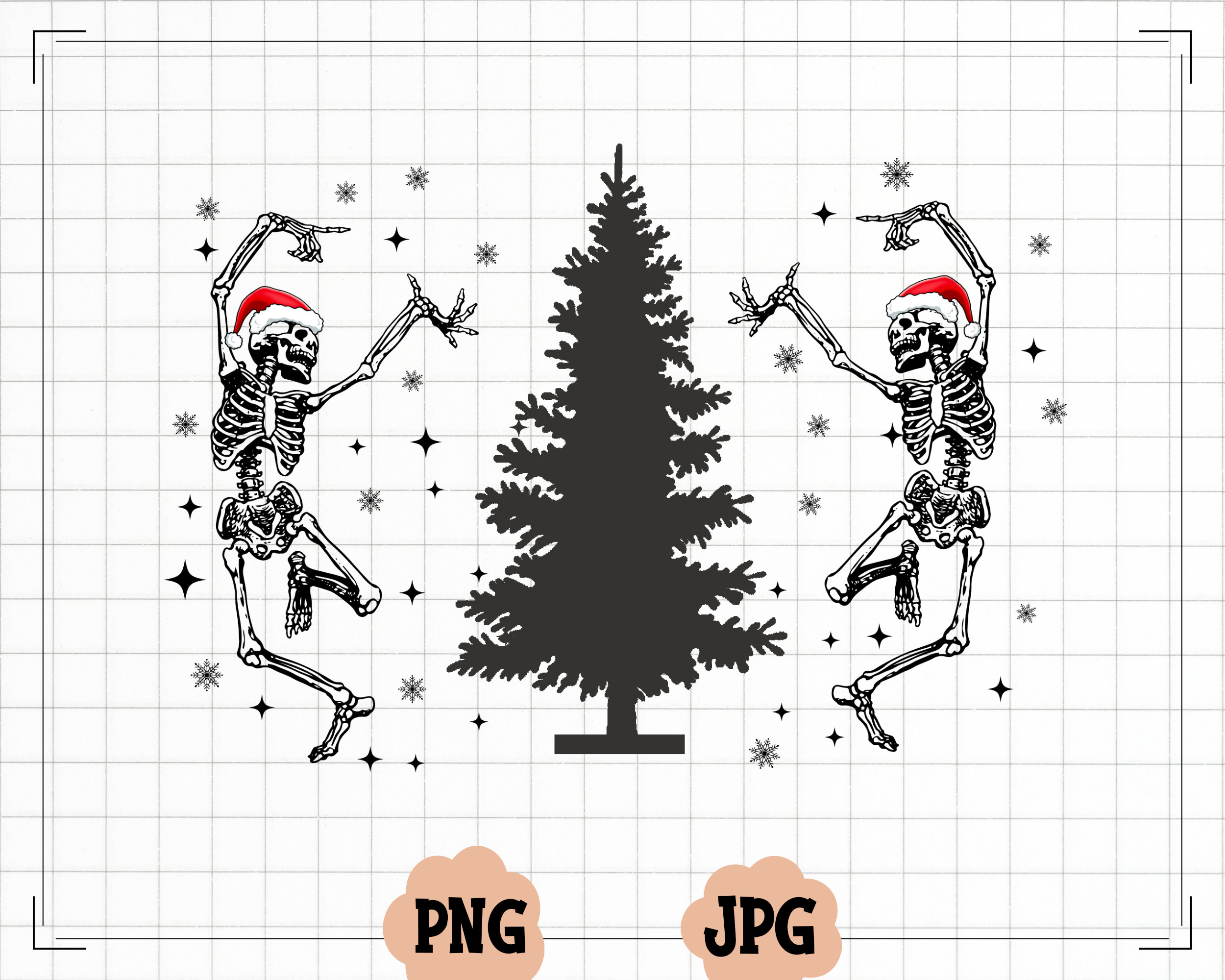 Dancing Skeleton Christmas Png, Dancing Skeleton Around the Christmas ...