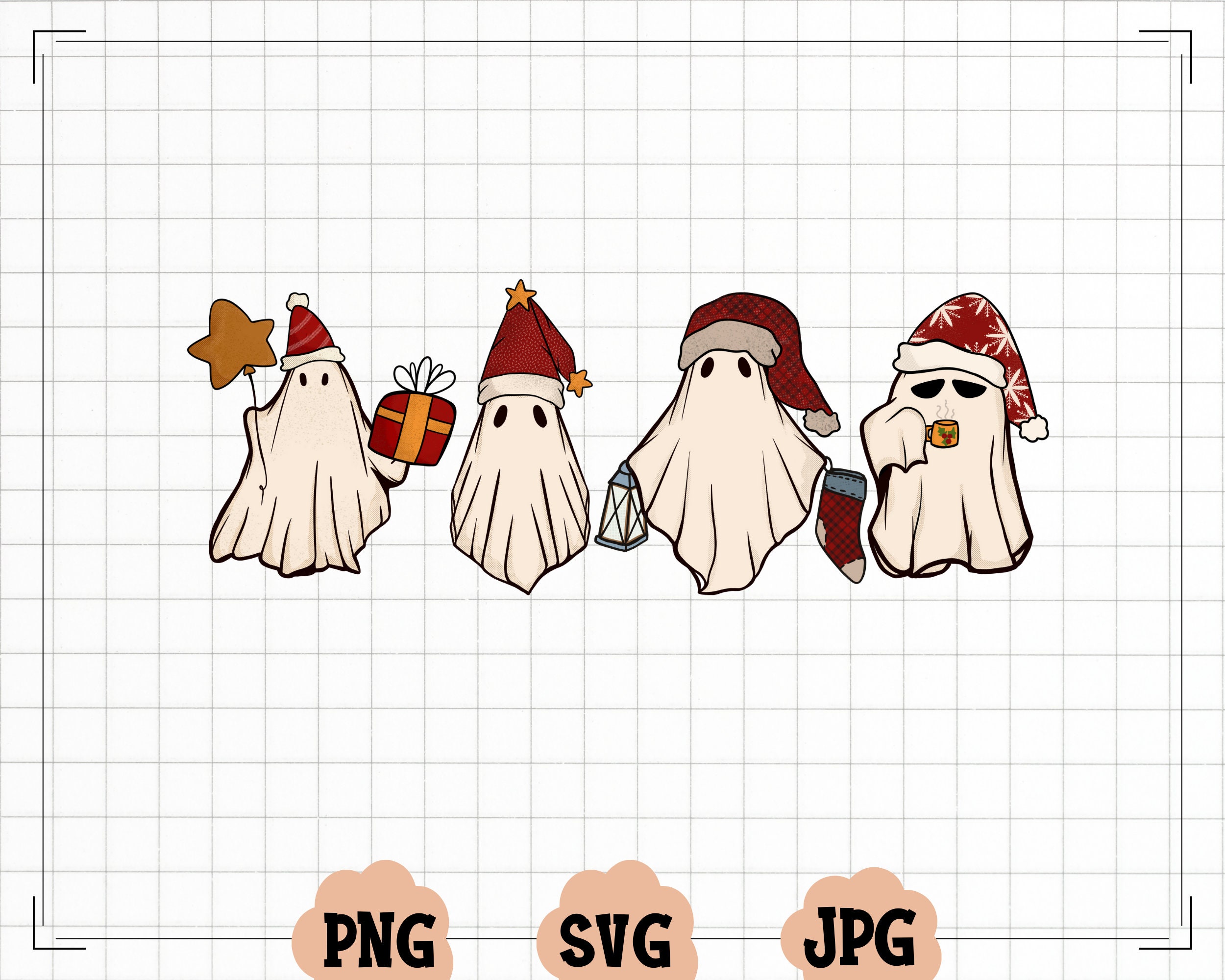 Christmas Ghost Svg Spooky Christmas Svg Halloween Christmas - Etsy