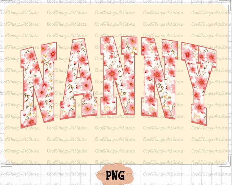 Pink Floral Nanny Png, Granny Flower Png, Nanny Flower Png, Nanny ...