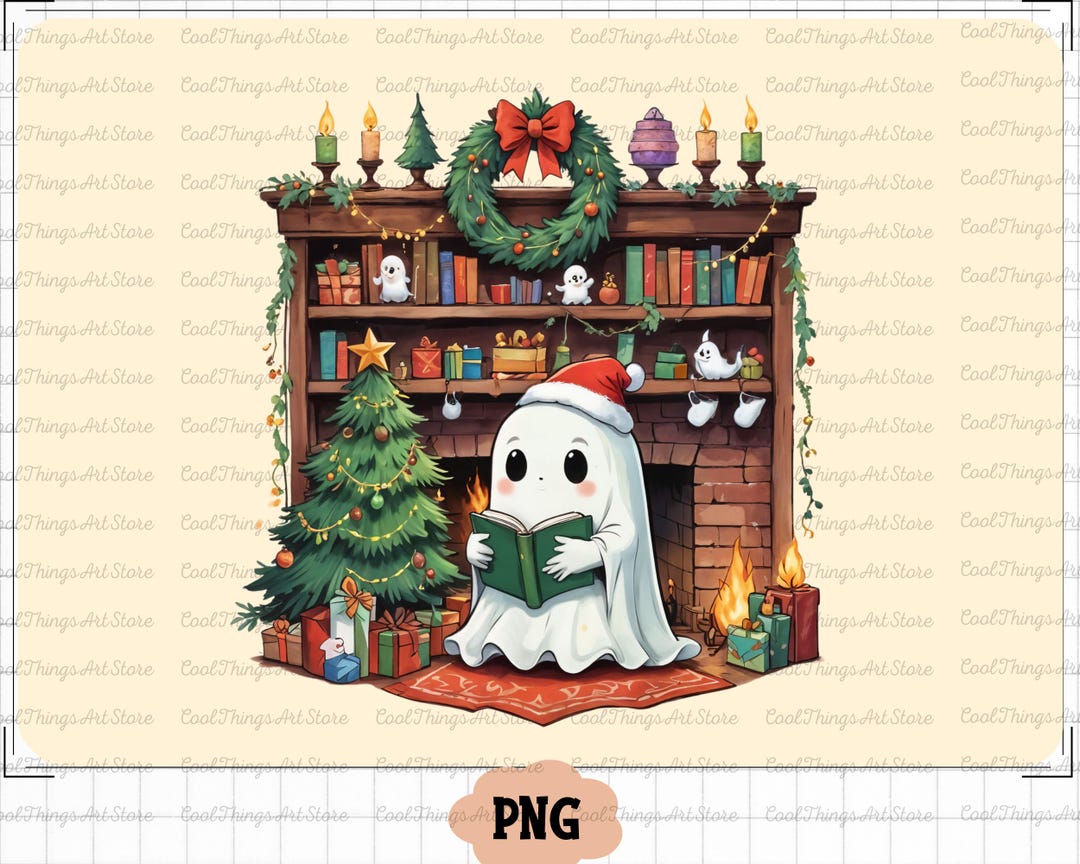 Christmas Ghost Book Png, Teacher Christmas Png, All Booked for ...