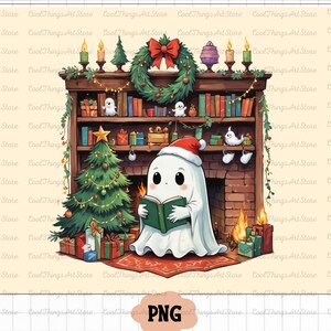 Christmas Ghost Book Png, Teacher Christmas Png, All Booked for ...