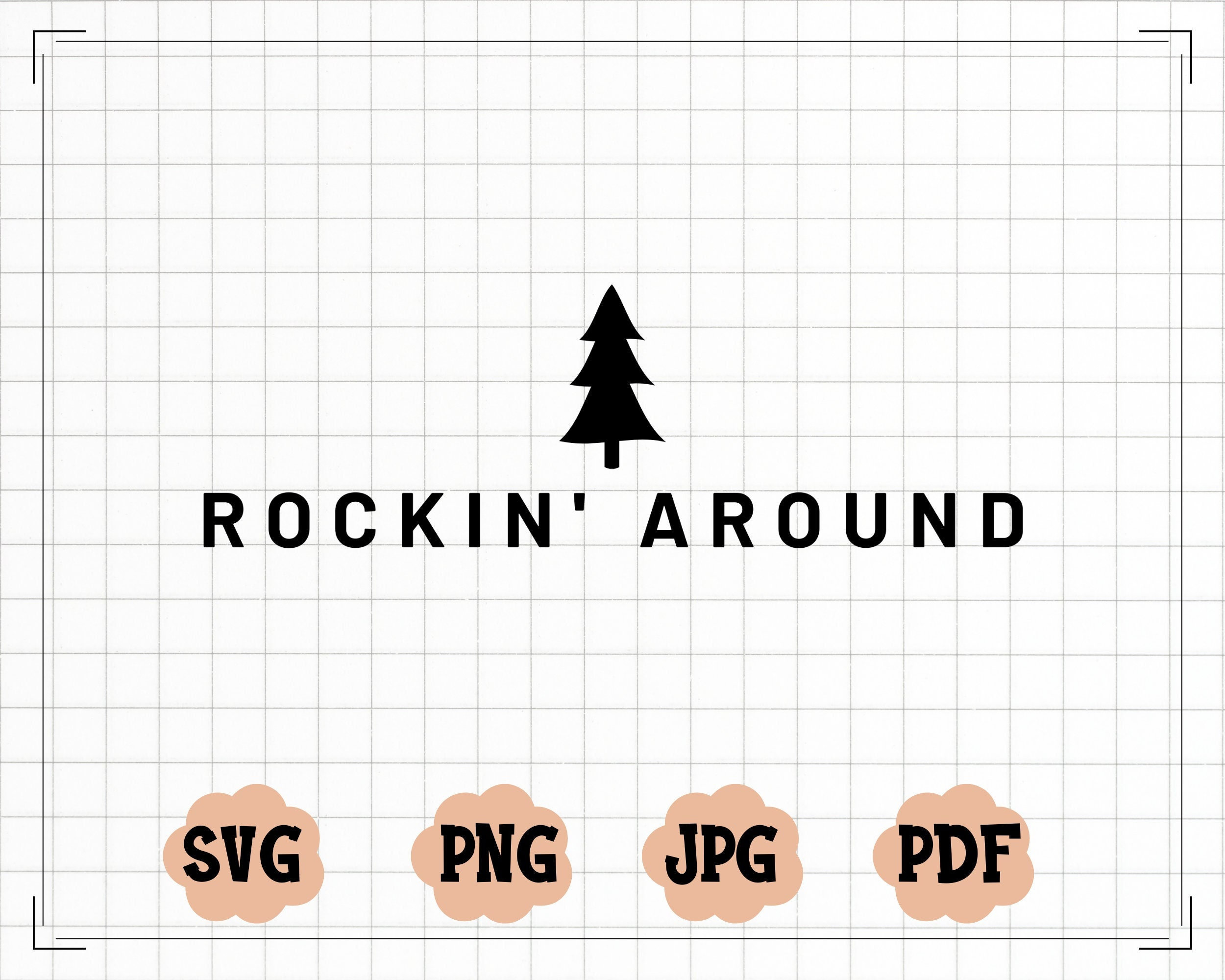 Christmas Tree SVG Rockin Around SVG Christmas Tree Svg - Etsy
