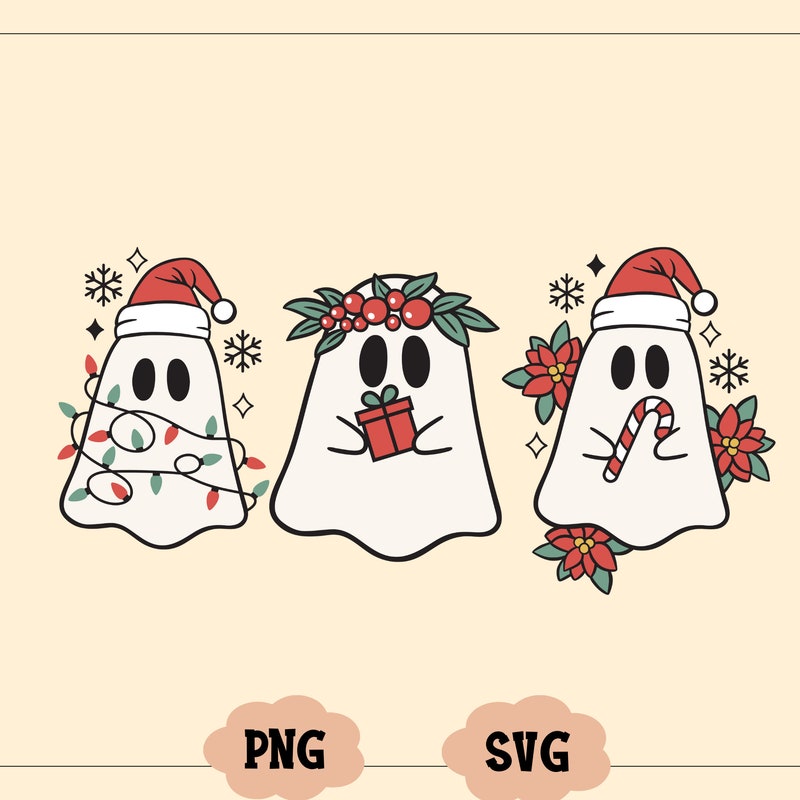 Ghost Christmas Png Etsy